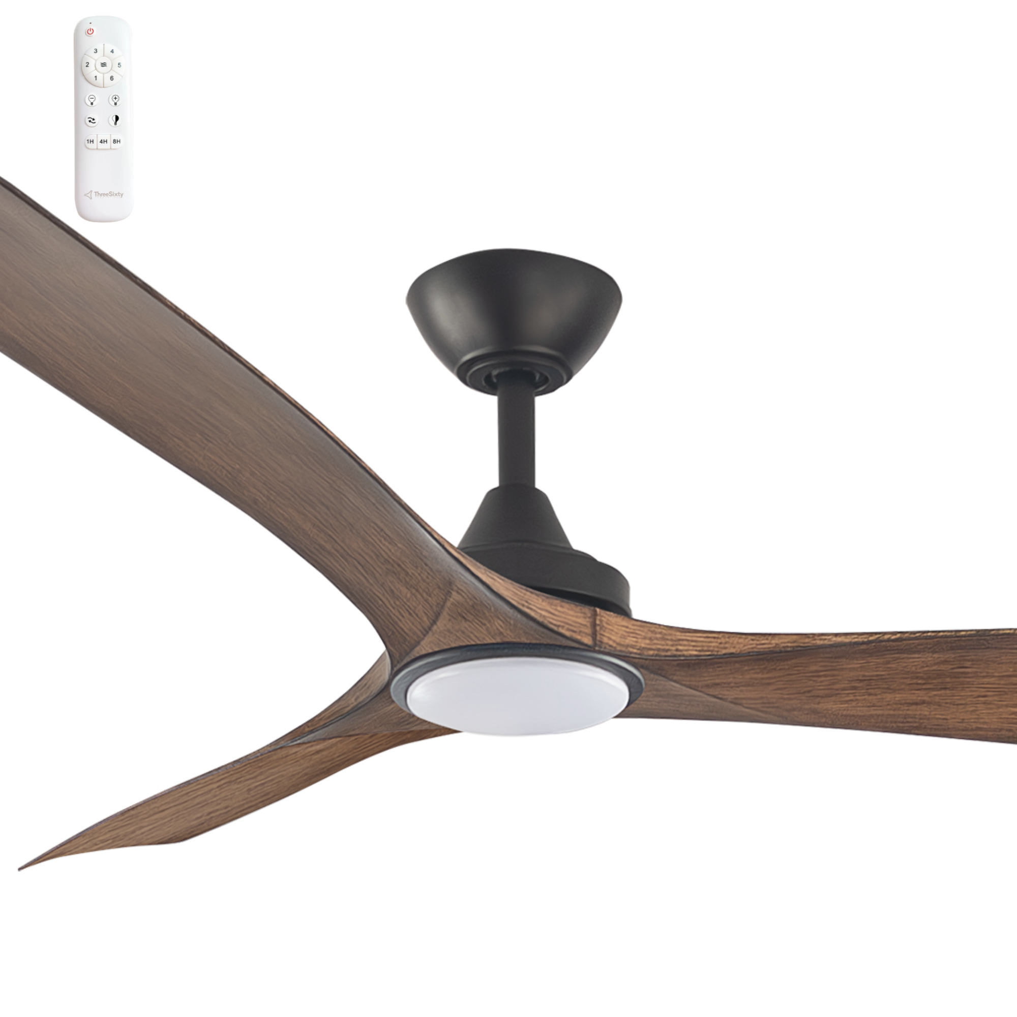 ThreeSixty 60" Spitfire DC Ceiling Fan with Black Motor and 18W CCT LED ...