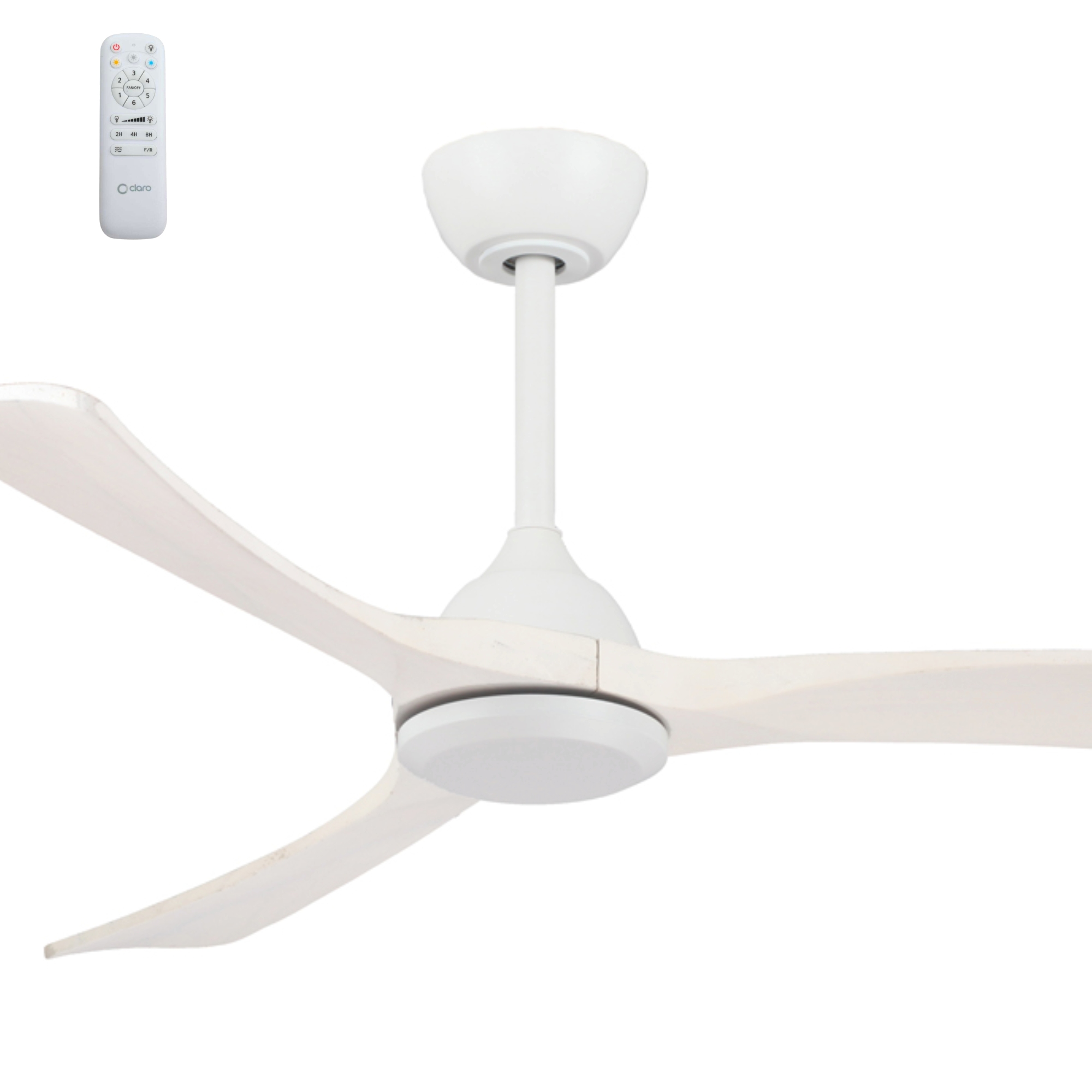 Claro Sleeper 56" Solid Timber DC Ceiling Fan with Remote - White