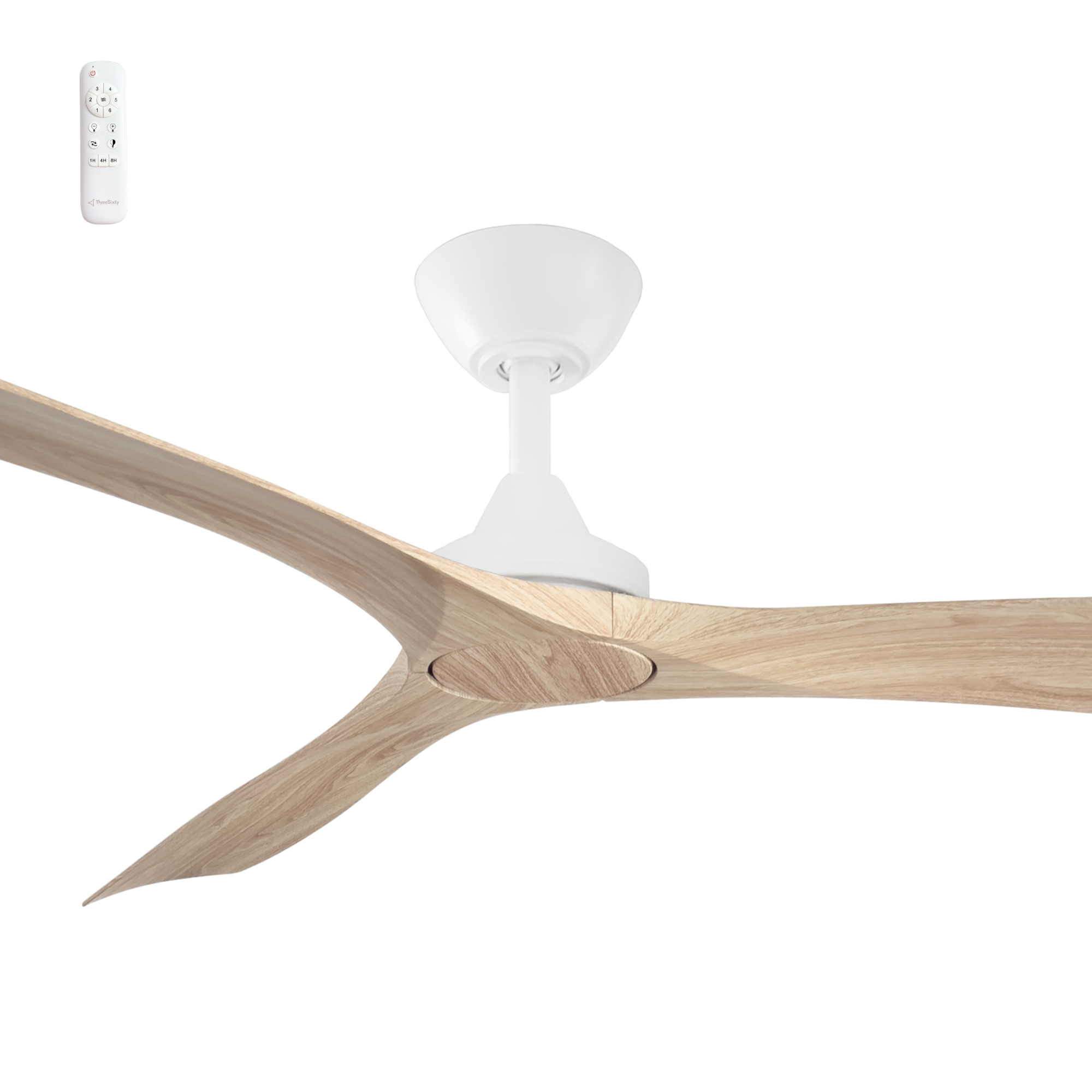 ThreeSixty Spitfire 60" DC Ceiling Fan with Remote - White & Oak