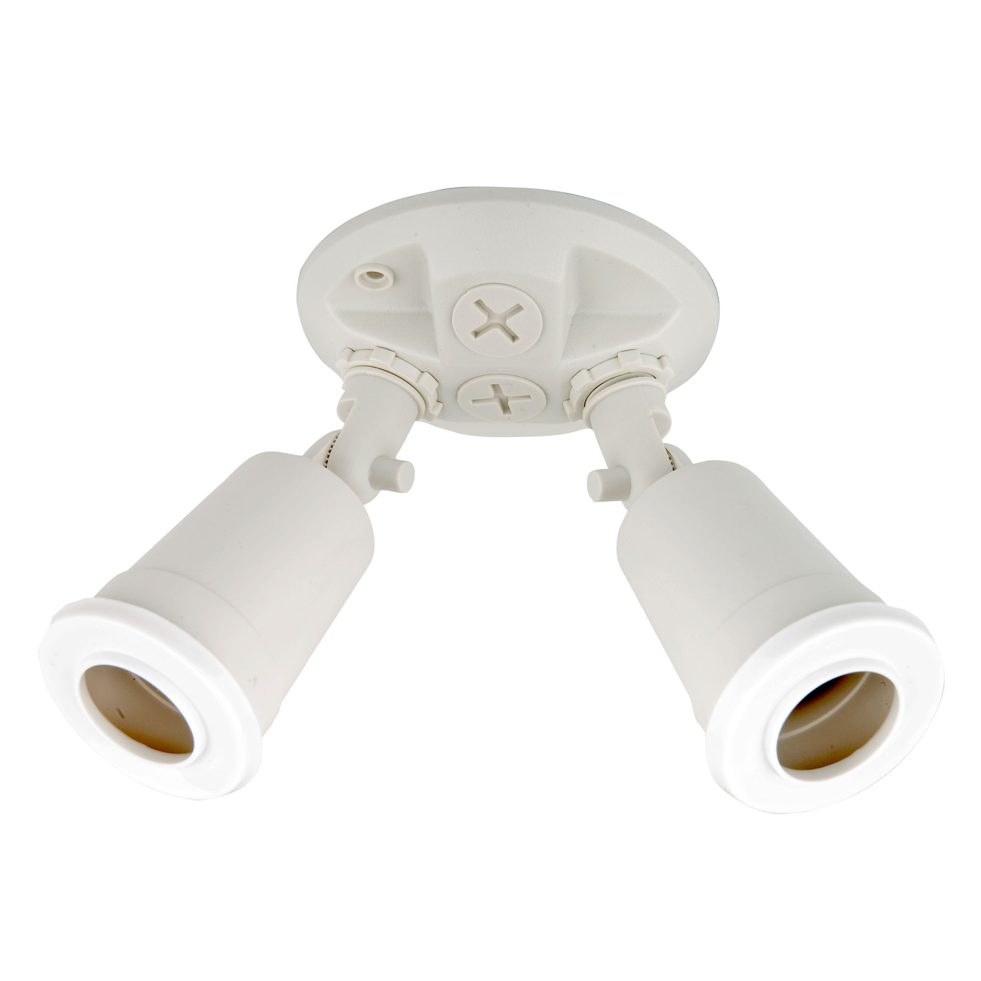 Twin Exterior PVC Lamp holder Pack - White